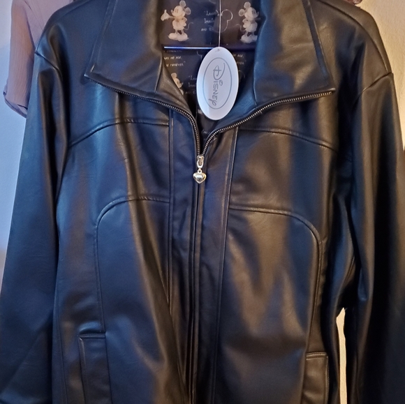 Disney | Jackets & Coats | Mickey Mouse Faux Leather Womens Jacket ...